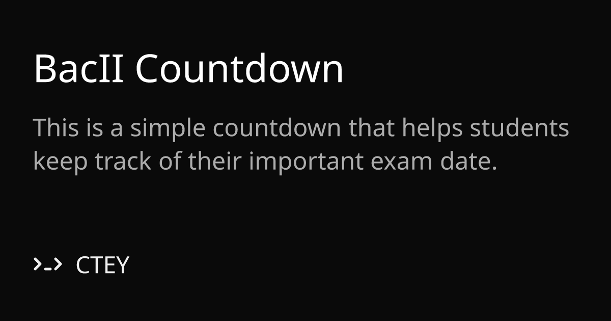 BacII Countdown | Chintey Ley